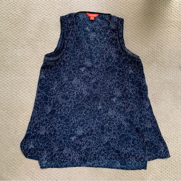Joe Fresh | Tops | Joe Fresh Navy And White Floral Tank Womens Small ...
